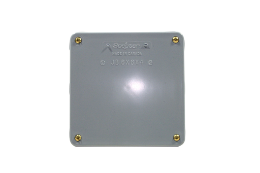 Scepter 6 x 6 x 4 Inch PVC Junction Box with Gasket, NEMA 1-4X, UL Rated