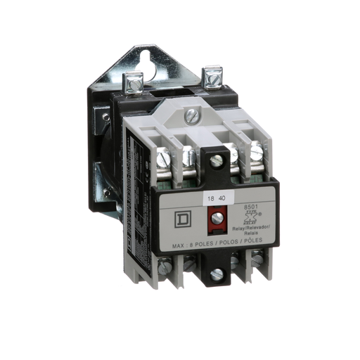 NEMA Control Relay, Type X, machine tool, 10A resistive at 600 VAC, 4 ...